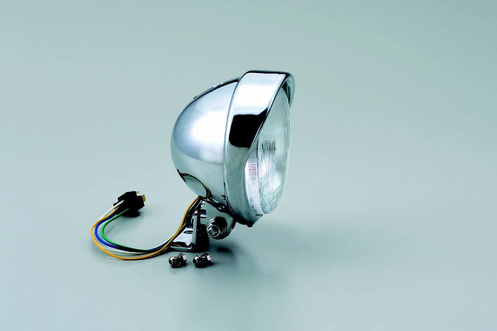 ■商品概要カラー：クロームメッキ取付ステー、H4カプラ付5.5インチH4バルブ12V60/55W■適合車種RV200 バンバン&ensp;RV200 バンバン 年式: 02-16 型式: NH41|42Aグラストラッカー&ensp;グラスト...