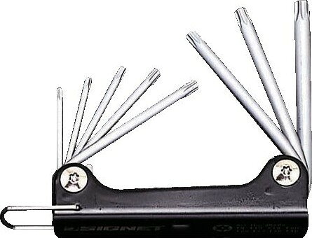 ■商品概要【セット内容／付属品】・いじり止め付きヘクスローブレンチ：T9・10・15・20・25・27・30・40■詳細説明◆コンパクトに折りたためて携帯に便利な折りたたみ式ヘクスローブレンチセット。◆いじり止め付ねじに対応。■注意点※メー...