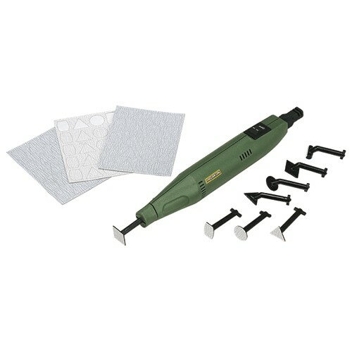 ■商品概要【製品仕様】電源：100V 50／60Hz消費電力：15W振動数：6.800回／分機体寸法：長さ200mm 太さ30mm重量：200g定格使用時間：15分【付属品一覧】・先端アーバー8種類・ヤスリペーパー3種(180、240、40...