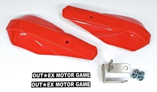 ■商品概要【仕様】振動吸収レバーガード VALG.S／R／X専用【セット内容】・ハンドプロテクター：2個・ステンレスステー：2個・ボルトセット・OUT★EX ステッカー(ブラックロング：2枚)■詳細説明動吸収レバーガードとハンドガードのコン...