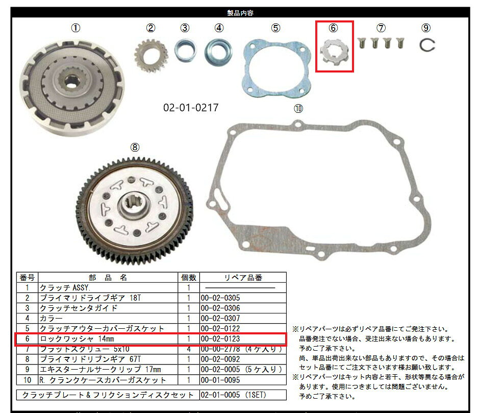 ■商品概要【画像内番号】6サイズ：14mm入数：1対象商品品番：02-01-0217／02-01-0509／02-01-0215／02-01-0016／02-01-0214■注意点※該当商品は画像赤枠内です。※ロットによっては、価格変更前の...