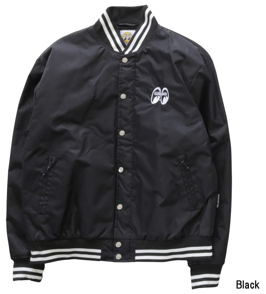 ■商品概要カラー：BLACKFABRIC1：ナイロンFABRIC2：ポリエステル・肩、肘、脊髄、胸部パッド収納ポケット付き・撥水仕様・防風仕様■詳細説明MOONEYESから、ライディング仕様のスタジアムジャンパーが登場！撥水・防風機能に加え...