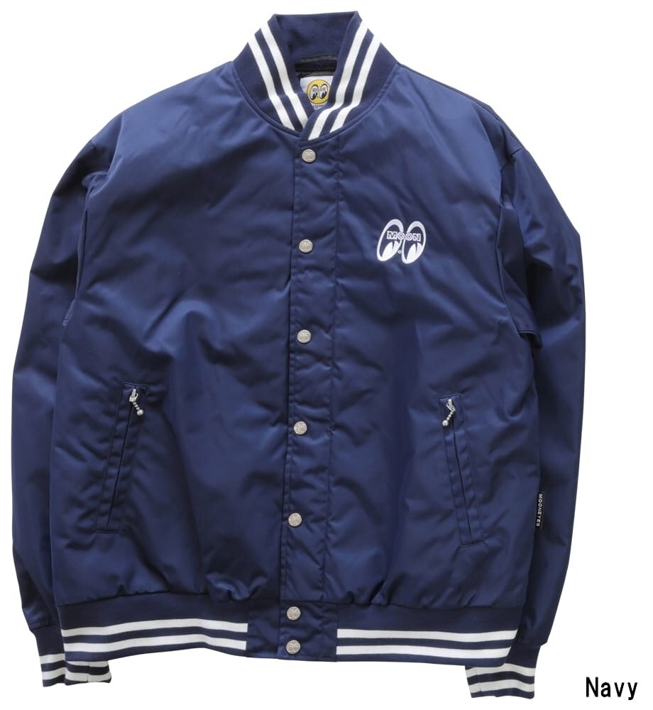 ■商品概要カラー：NAVYFABRIC1：ナイロンFABRIC2：ポリエステル・肩、肘、脊髄、胸部パッド収納ポケット付き・撥水仕様・防風仕様■詳細説明MOONEYESから、ライディング仕様のスタジアムジャンパーが登場！撥水・防風機能に加え、...
