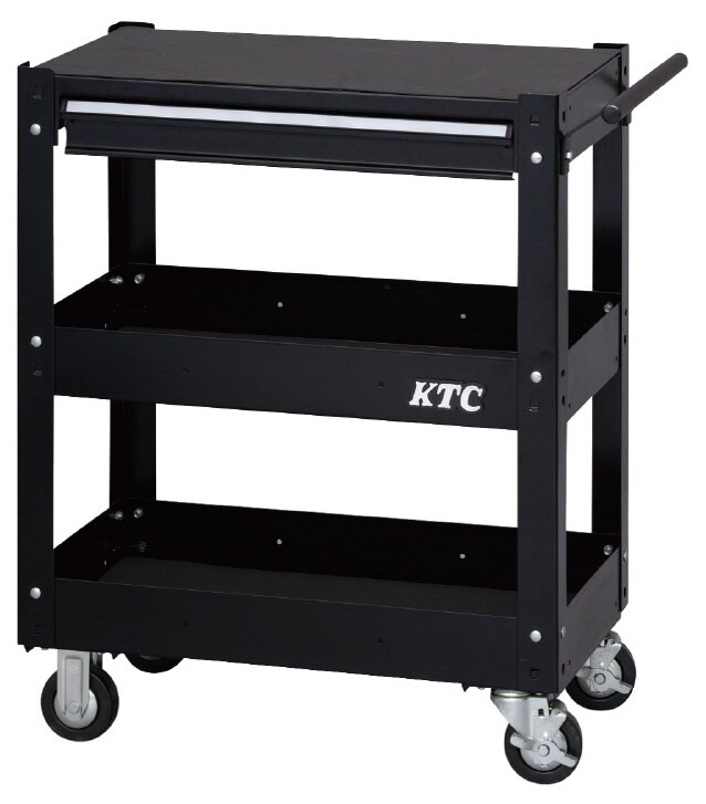 ■商品概要●本体サイズ(mm)：W715×D410×H880●段数(段)：3●質量(kg)：24●カラー：ブラック●セット内容：・トップマット・引出しマット・トレイマット×2枚■詳細説明●ベストセラーワゴンです。●3段1引出しタイプです。●...