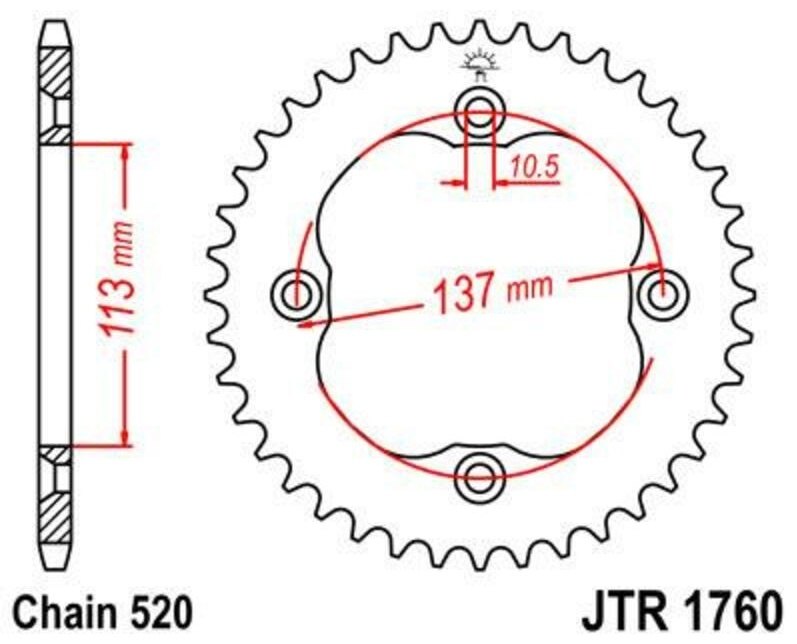■商品概要【メーカー品番】JTR1760.40Rear sprocket teeth count：40Material：SteelRear sprocket version：StandardRear sprocket type：1760Ch...