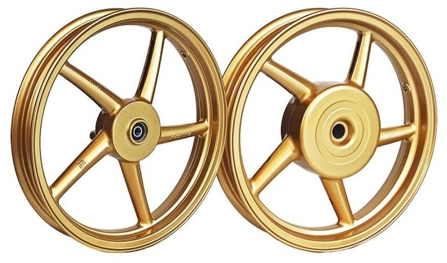 ■商品概要Front：14×1.85／Rear：14×2.15Color：GoldMaterial：AluminumAero Spoke Design■詳細説明Fitment：Honda Vario 110■注意点【JWL未承認】※レース専...