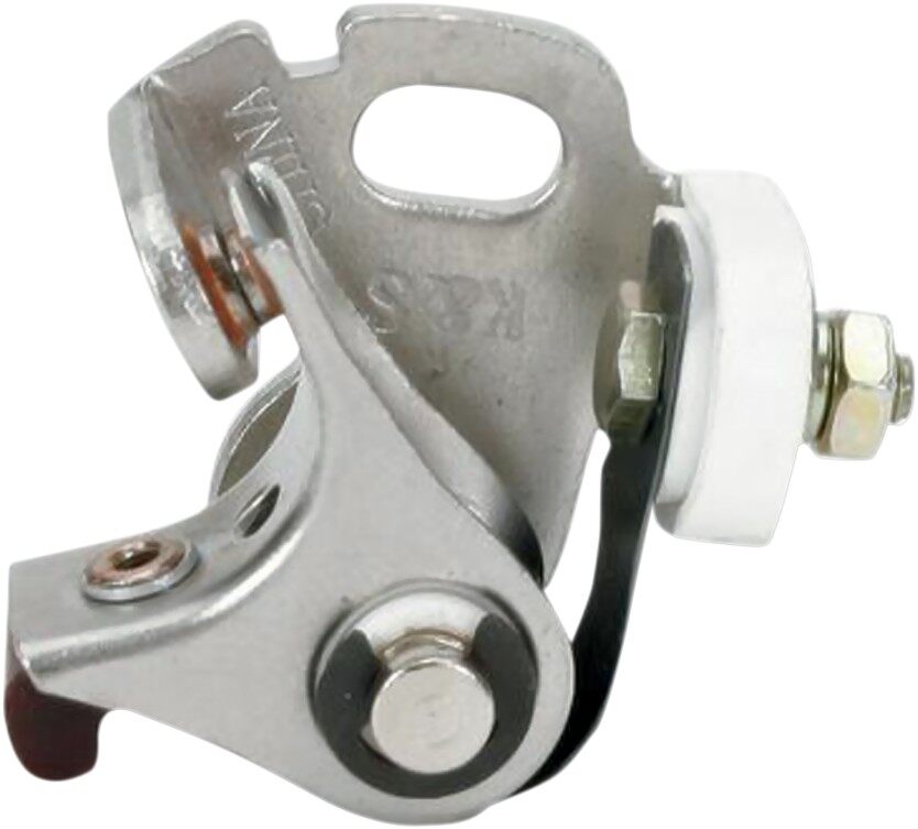 ■商品概要純正補修用入数：1個■詳細説明往年のポイント点火方式の車両には必須のメンテナンスでもあるポイント調整。この部分の劣化に伴い点火時期のズレによる出力の低下やアイドリングの不安定化、始動性の悪化といった症状が発生します。発熱と摩耗、ま...