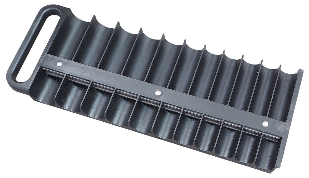 ■商品概要■1／2inソケット用【メーカー品番】40990【カラー】ブラック【サイズ】全長：約420mm幅：約160mm【入数】1■詳細説明マグネットの付いているソケットホルダーです。持ち運びに適しており、強力な磁石でソケットを落とす事はあ...