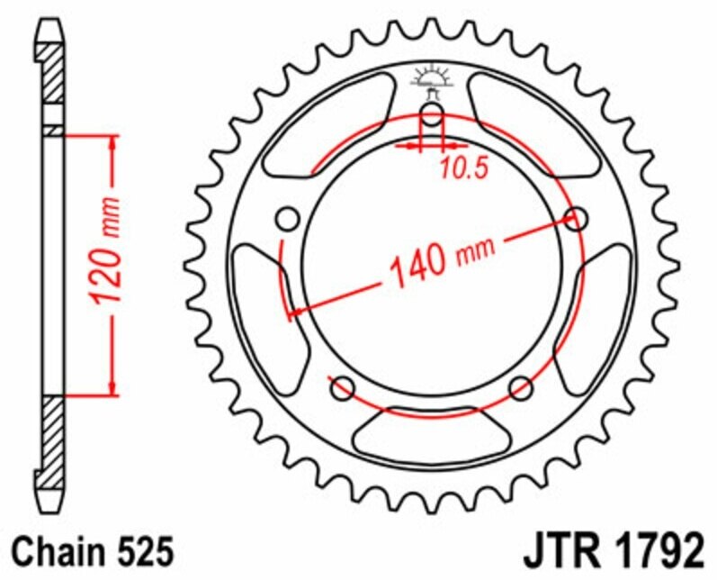 ■商品概要【メーカー品番】JTR1792.41Rear sprocket teeth count：41Material：SteelRear sprocket version：StandardRear sprocket type：1792Ch...