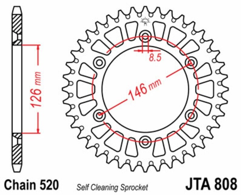 ■商品概要【メーカー品番】JTA808.43Rear sprocket teeth count：43Material：AluminiumRear sprocket version：Ultra-light Self-cleaningRear ...