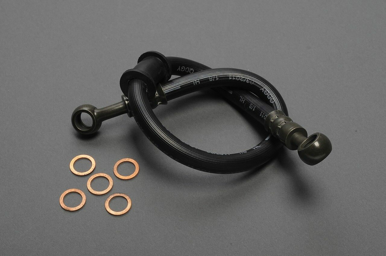 ■商品概要【入数】1本【サイズ】長さ：450mmバンジョウフィッティング 25度(上下共)【付属品】ワッシャ5枚付■詳細説明純正より高さのあるハンドルバーに交換した場合にご使用下さい。　(長さは、現車でご確認下さい)　※画像はイメージです。...