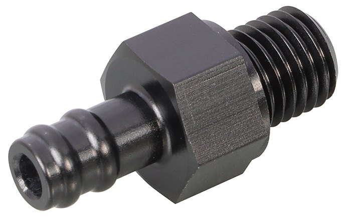 ■商品概要M10-P1.256mmホース用カラー：ブラック■詳細説明●オイルクーラーやケースブリーザー等の取り出し口として使用出来るアルミニップルに新色ブラックが登場。●表面処理：アルマイト