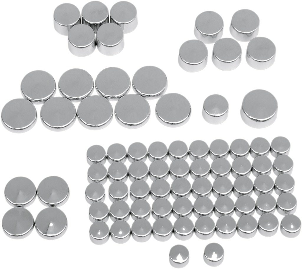 ■商品概要Bolt Covers - ChromeApplication：EngineBase Color：SilverBase Finish：ChromeMaterial：PlasticMeasurement System：SAEProd...