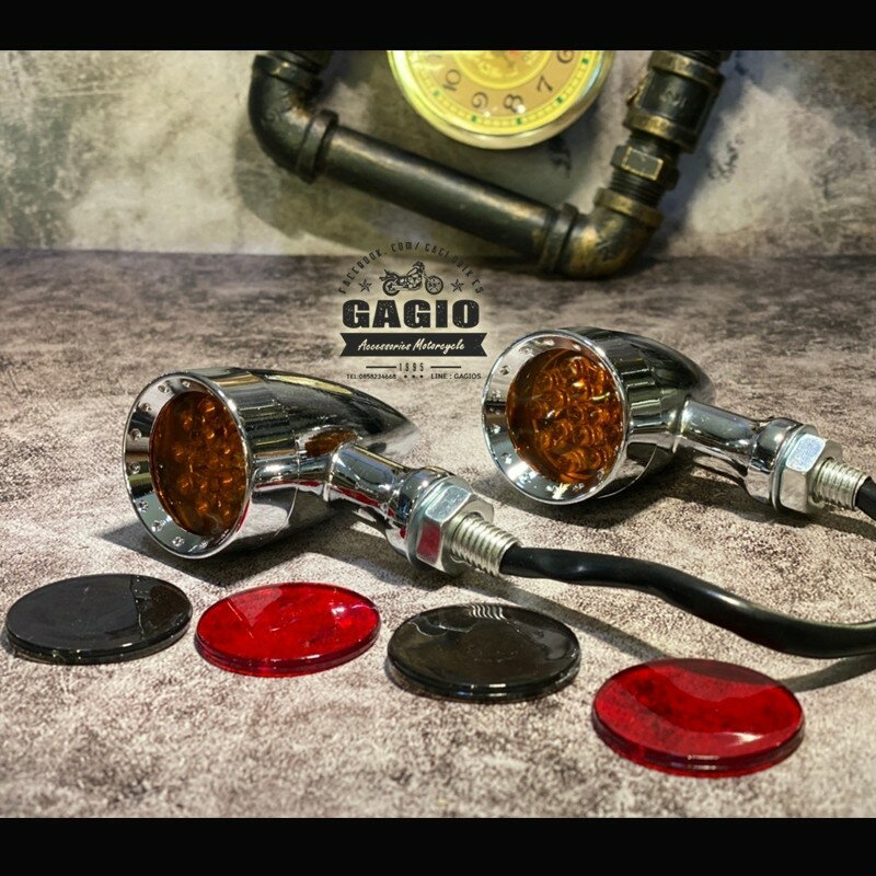 ■詳細説明Turn signal decorated with silver ammunition LED For avintagemotorcycle style， classic cafes， other HD numbers， chr...