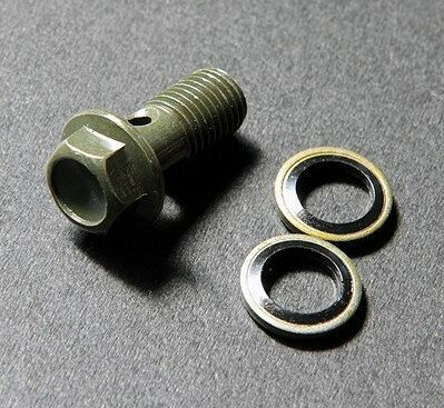 ■商品概要【バンジョーボルト】素材：スチール製サイズ：M10×P1.25ネジ全長：29.5mmクビ下：22mm対応レンチサイズ：12mm【ワッシャー】素材：スチール製直径：16mmゴムシール付■詳細説明汎用のバンジョーボルトです。キャリパー...