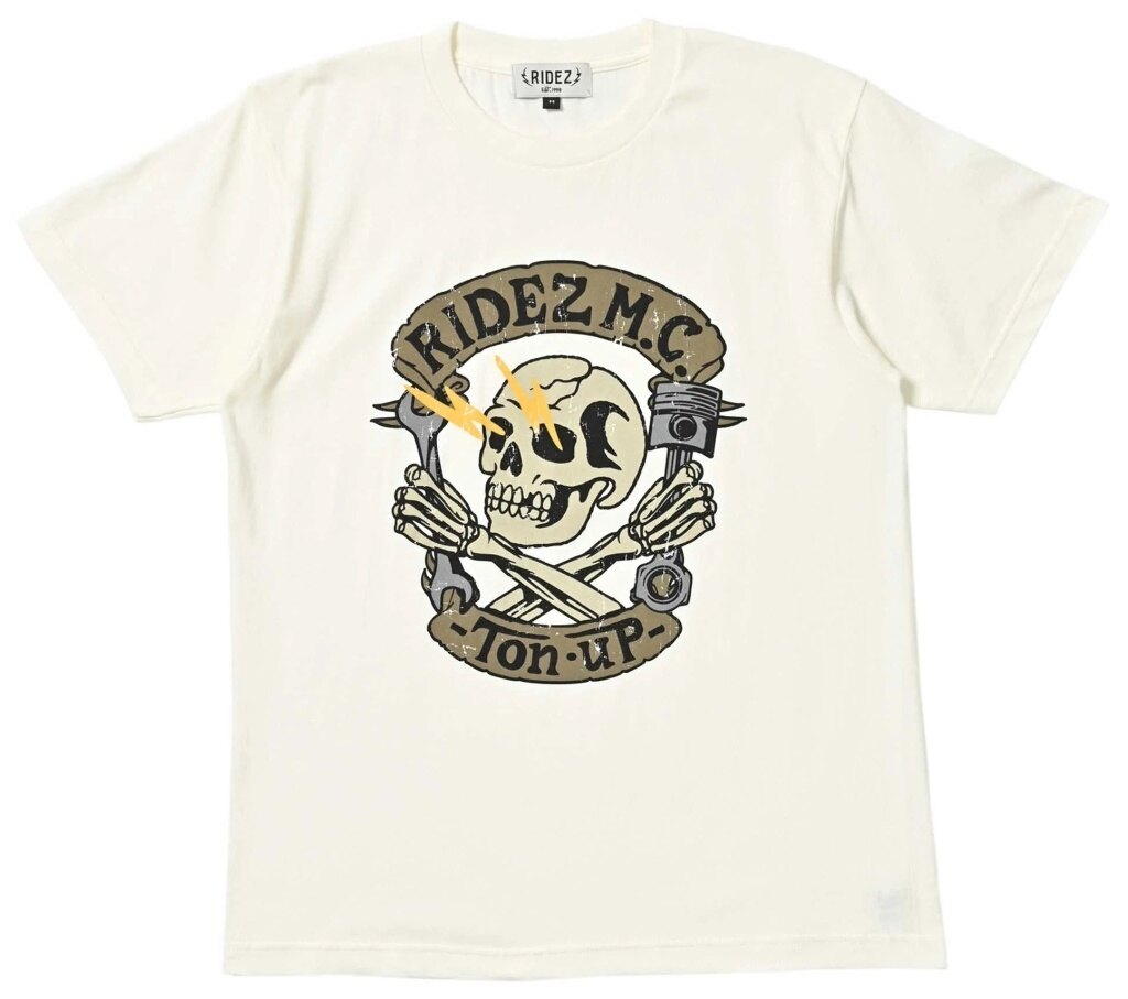 ■商品概要カラー：VANILLA WHITE■詳細説明■RIDEZNo.1TEEバイクシーンにもタウンユースにも映える一枚。デザイナーが新たに書き下ろした、バイクへの熱い想いを形にしたデザインです。クラシックなバイクのイラストがライダーの力...