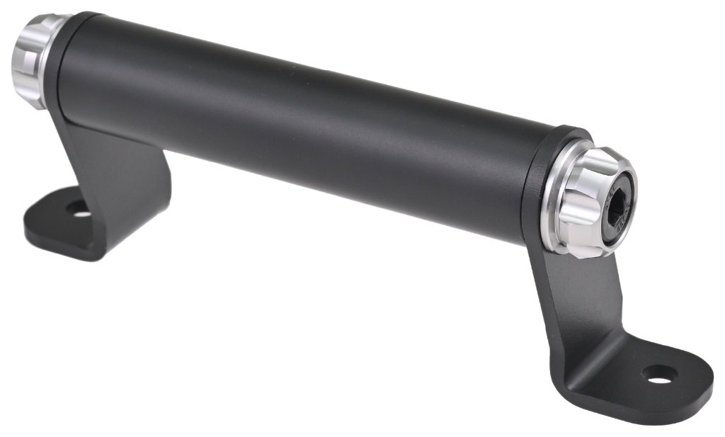 ■商品概要PREMIUM ZONEキャップボルトカラー付属(M8 アッシュシルバー)バー有効長100mmパイプ径Φ22.2スチール製静電塗装(ツヤ消し黒)■詳細説明スマートフォンやナビゲーション、USB電源など、電子機器の取り付け場所に困る...