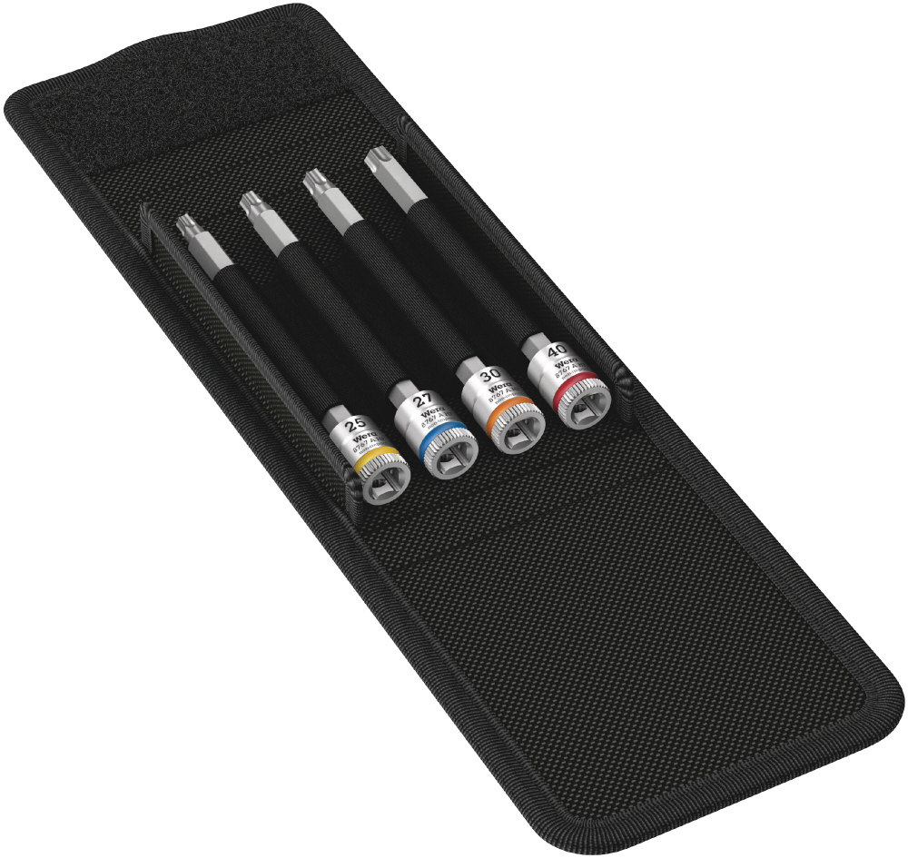 ■商品概要●差込角：1/4DR●入組数：4本●差込角 (DR)：1/4●手動・工作機械作業用 (ノンインパクト)●WERA品番：05003375001■詳細説明●ビットソケットセットトルクスは、特にねじ締めに便利な保持機能を備え、ワークに近...