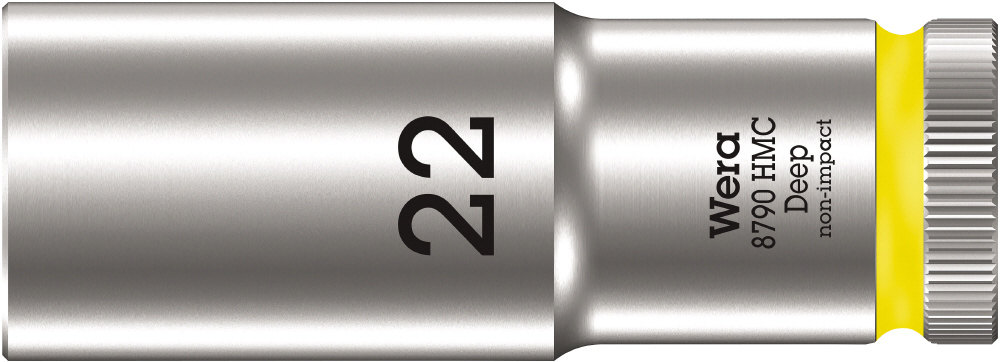 ■商品概要●差込角：1/2DR●差込角 (inch)：1/2●サイズ (mm)：22●全長 (mm)：83●六角ボルトおよびソケット用●WERA品番：05004562001■詳細説明●ボールインターセプトリング付きの1/2'差し込みディープ...