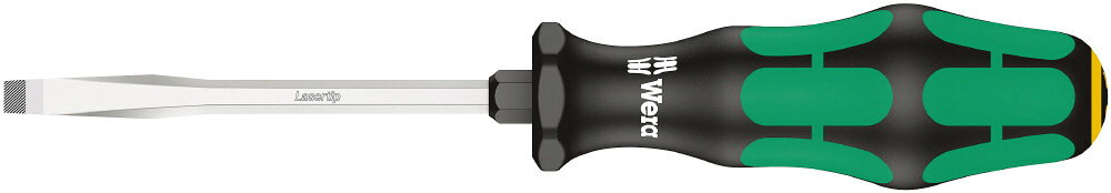 ■商品概要●刃先サイズ4.5●先端サイズ (mm)：0.8×4.5●軸長 (mm)：90●WERA品番：05007672001■詳細説明●六角軸マイナスドライバー。●人間工学に基づいたマルチコンポーネントクラフトフォームハンドルは手にかかる...
