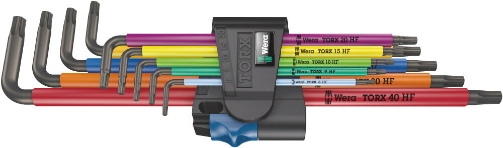 ■商品概要●入組数：9点T8-T40●トルクス用●WERA品番：05024470001■詳細説明●高品質のマルチカラーL型レンチセット。●オリジナルのトルクス形状で、刃先とネジの間に表面圧力が生じ、ネジをドライバーにがっちりと保持できます。...