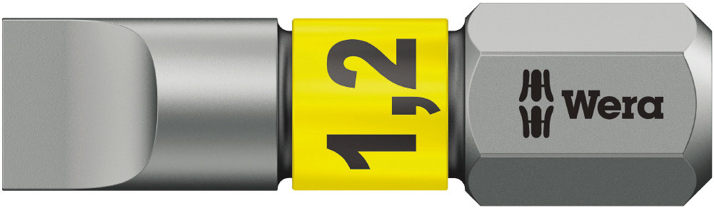 ■商品概要●刃先サイズ (mm)：1.2×6.5●全長 (mm)：25●マイナスネジ用●WERA品番：05056068001■詳細説明●ピーク負荷時に運動エネルギーを分散してくれるトーションゾーンを備え、製品の寿命が大幅に延長されます。●強...