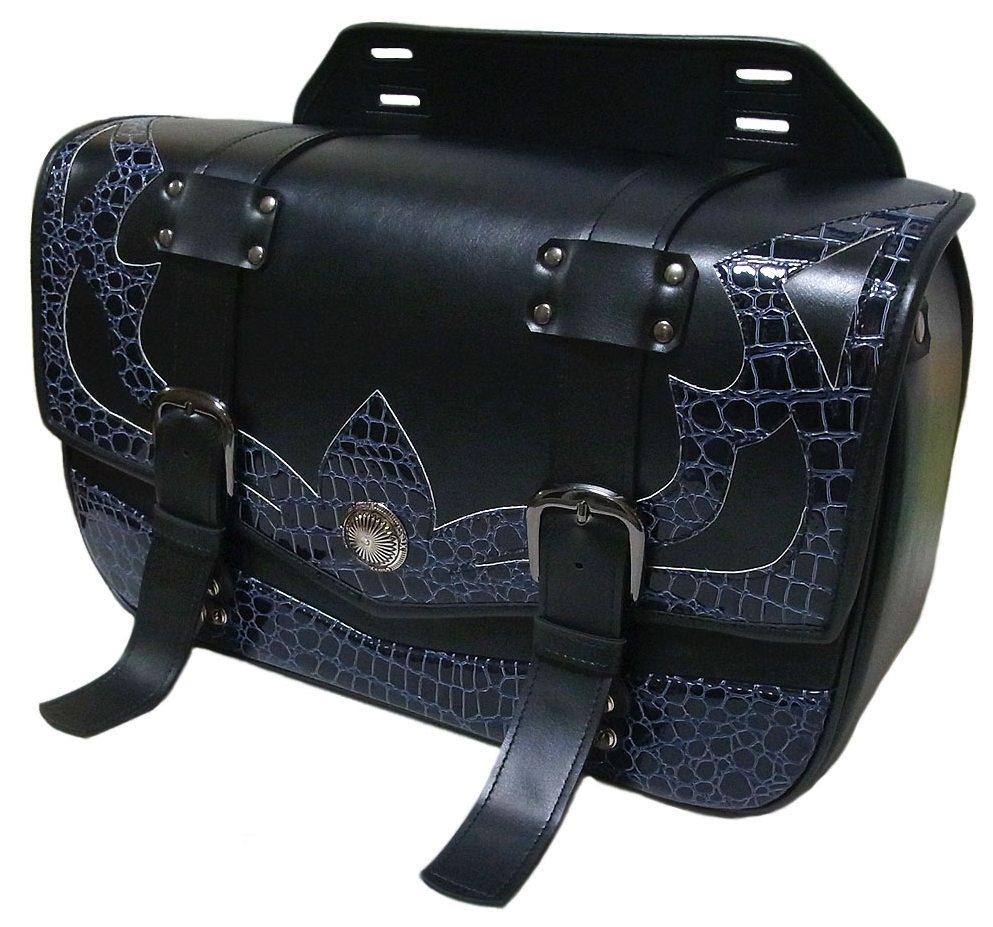 ■商品概要【入り数】1【付属品内容】サポートベルト【カラー】ブラック／ブルークロコダイル【材質】合成皮革【容量】17L【形状・タイプ】シングルサドルバッグ【サイズ】縦25×横44×幅16cm■詳細説明熟練した職人に丁寧なハンドメイドによる丈...