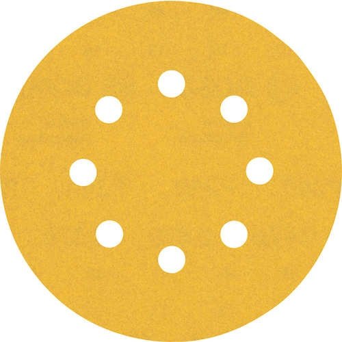 ■商品概要【入り数】50枚【材質】砥粒：酸化アルミニウム基盤：ペーパー、フリース【重量・容量】196g【サイズ】縦14mm 幅6mm 高さ14mm●粒度(＃)：240●色：ゴールド●外径(mm)：Φ125●吸塵用穴：8穴●マジック式●本体寸...