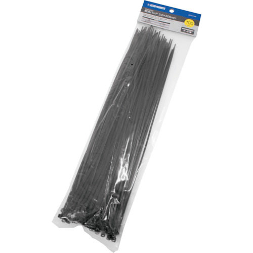 ■商品概要【素材】PA66 (耐候性)【重量・容量】110g●カラー：ブラック●幅 (mm)：3●全長 (mm)：300●重量：約1g (1本)●入数：100本●使用温度範囲：-20 から ＋80度●UL規格難燃グレード：UL94V-2■詳...