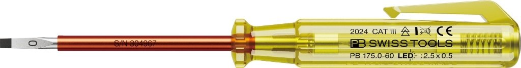 ■商品概要使用範囲：AC 100V-250V適合ネジ：M1.6刃先厚(mm)：0.5刃先幅(mm)：2.5軸径(Φmm)：3軸長(mm)：60全長(mm)：135質量(g)：17■詳細説明AC100-250V用のLED検電ドライバーです。個...