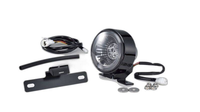 ■商品概要カラー：スモークレンズライセンスランプ付■詳細説明レブル250/500専用のラウンド型LEDテールランプキットです。純正テールランプとの交換タイプでハーネス類も付属の完全ボルトオン設計です。ナンバー灯付属しています。純正ウインカー...