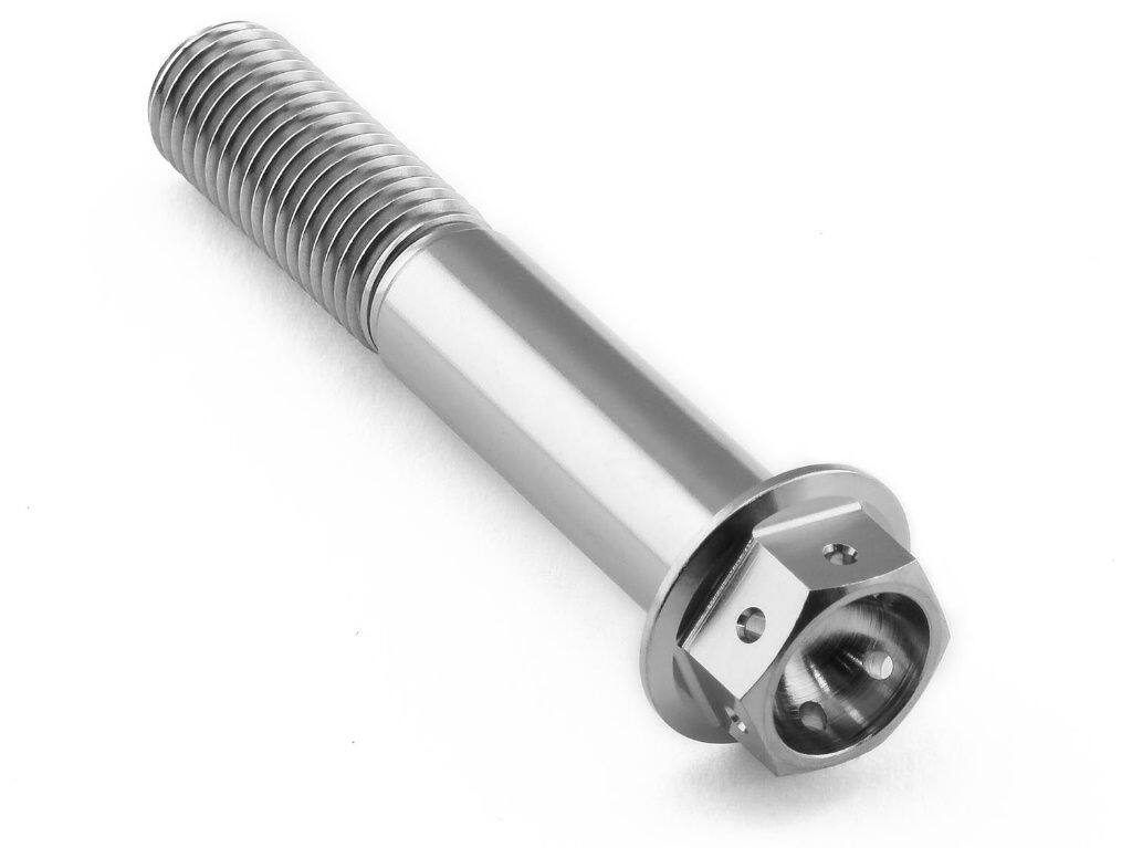 ■商品概要素材：チタン製品タイプ：ボルトヘッド形状：フランジヘックスヘッドねじピッチ：1.25mmヘッド高さ：7.35mm入数：1穴あけ加工：ありねじ径：10.00mmねじ部の長さ：26.00mm首下長さ：31.00mmフランジ径：17.0...