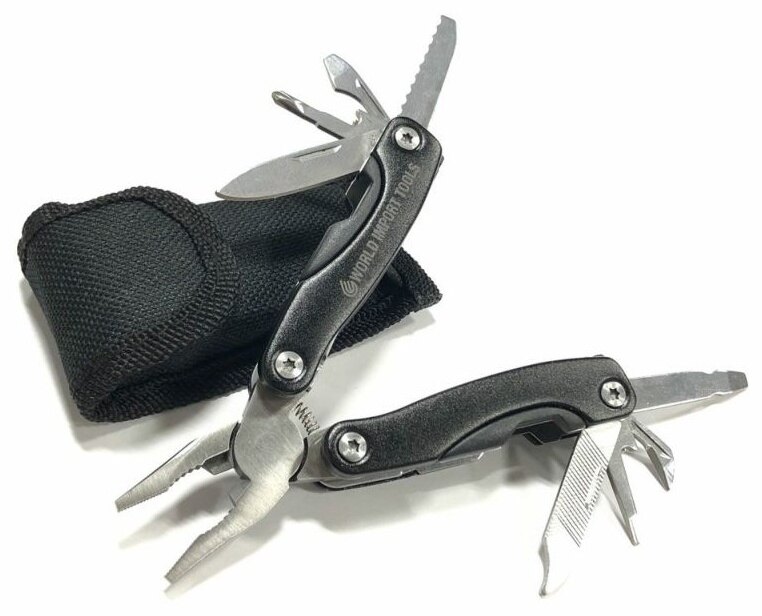 ■商品概要【仕様】・折り畳み時 長さ：67mm 横幅：30mm・使用時 長さ：100mm 横幅：90mm・重量：約92g・カラー：ブラック・収納ケース付き・ツール内容：プライヤー、ワインカッター、ファインエッジナイフ、PH1プラスドライバー...