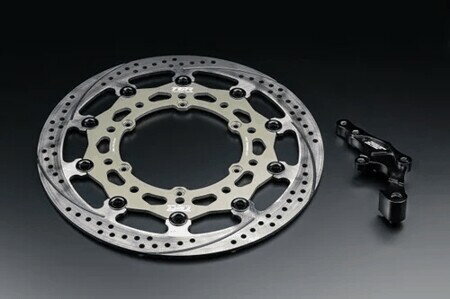 ■商品概要■TGR Supermoto Brake Disc ASSY・サンスター製320mmブレーキディスク、フローティングピン・インナーローター(A7075材+ハードアルマイト)■キャリパーサポート(A7075材+黒アルマイト)■詳細説...