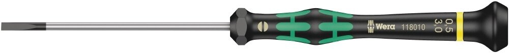 ■商品概要●先端サイズ(mm)：0.50×3.0●軸長(mm)：80●軸径(mm)：3.0■詳細説明●2035シリーズ。●高品質なWeraMicroドライバー。●回転キャップに手をかざすことで、回転キャップの下の早回しゾーンにより、高速回転...