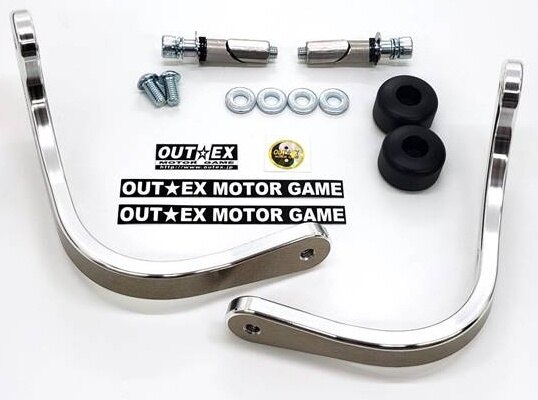 ■商品概要商品内容(1)レバーガード本体 左右セット×1(2)ジュラコンスライダー×2(3)6角ステンレスアダプター×2(4)歯付きワッシャー×4(5)6角キャップボルトM8×60L、13mmワッシャー、スプリングワッシャーセット×2(6)...