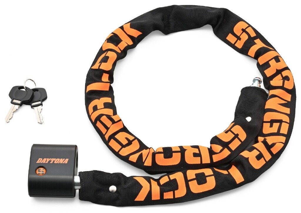 ■商品概要Φ6mmスチール合金製盗難防止鍵タイプ■詳細説明デイトナ「ストロンガーロックシリーズ」に、待望の 6mmチェーンモデル が新登場。熱処理されたスチール合金製により、ノコギリやカッター、ハンマーでの破損を防止。持ち運びしやすくツーリ...