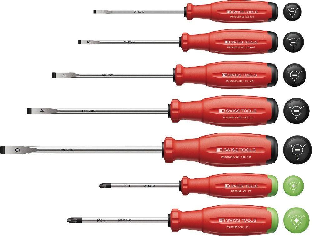 ■商品概要●質量(g)：670●セット内容・スイスグリップEVOマイナスドライバー(38100.1・2・3・4・5)・スイスグリップEVOポジドライバー(38192.1・2)■詳細説明●スイスグリップEVOドライバーセット7本組。●スイスグ...