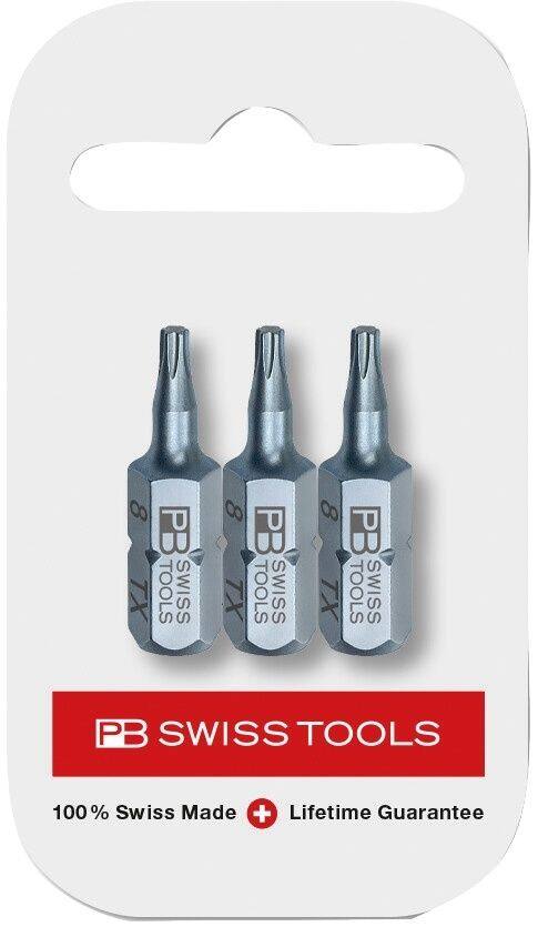■商品概要●入数(本)：3●差込角('HEX)：1/4(6.3mm)●サイズ：T8●全長(mm)：25●先端外形寸法(mm)：2.32●適合ネジ：M2.5●質量(g)：16■詳細説明●強度と精度に優れた差込角1/4'(6.35mm)のヘクス...