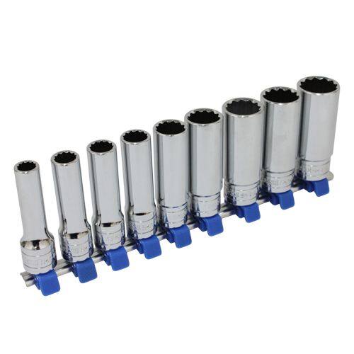 ■商品概要【仕様】●差込角：12.7mm(1/2インチ)●ソケット全長：約76mm●ソケット入数：9本●サイズ内容：10・12・13・14・17・19・21・22・24mm●対象ネジ：六角ボルト(ミリ)●ソケットホルダー付【材質】●ソケット...