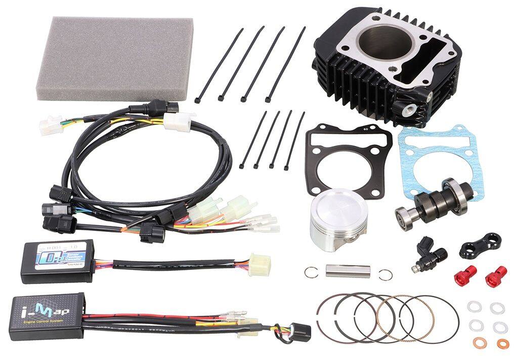■商品概要【タイプ】164cc【付属品】・I-MAPインジェクションコントローラー・O2センサーフィードバックキャンセラー【仕様】・アルミ鋳鉄スリーブシリンダー・排気量：164cc・ボア径：Φ60・ストローク：57.9mm・ピストン：鋳造(...