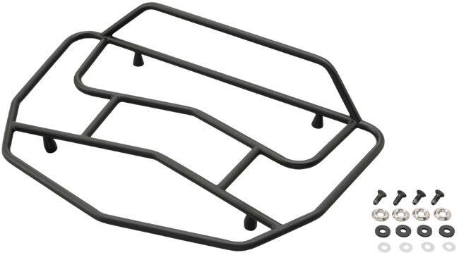 ■商品概要重量：850gサイズ：縦290×横415×高さ80mm■詳細説明E55N/NT、E52専用メタルラック。ハードケース上面に荷物を積載する際ご利用ください。旧品E96（41141）よりも軽量でラック面がワイドになりました。■注意点※...
