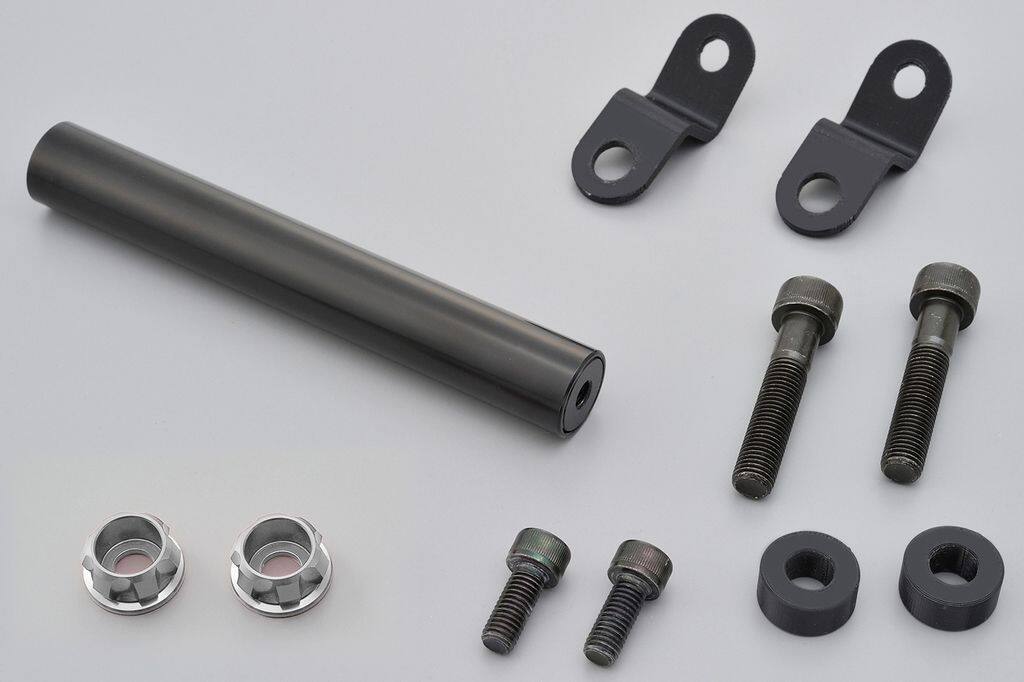 ■商品概要・PREMIUM ZONEキャップボルトカラーM8 アッシュシルバー付属・バー有効長＝155mm・パイプ径Φ22.2・スチール製艶消し黒塗装仕上げ・取付作業時間目安：0.5h-1.0h■詳細説明車種別専用設計なので、電子機器を見や...