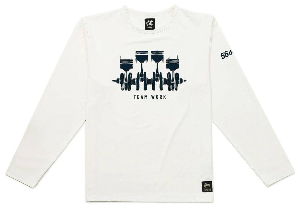 ■商品概要カラー：White／Black表地：ポリエステル 93％ ，ポリウレタン 7％HIGHCOOL-T?採用■詳細説明デザイン・バイクのエンジン内部で力強く動くピストンを、仲間と連携しながら働く'チームワーク'の象徴として表現したグラ...