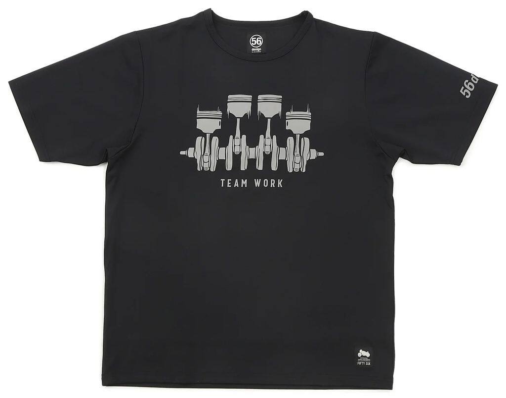 ■商品概要カラー：Black／Gray表地：ポリエステル 93％ ，ポリウレタン 7％HIGHCOOL-T?採用■詳細説明デザイン・バイクのエンジン内部で力強く動くピストンを、仲間と連携しながら働く'チームワーク'の象徴として表現したグラフ...