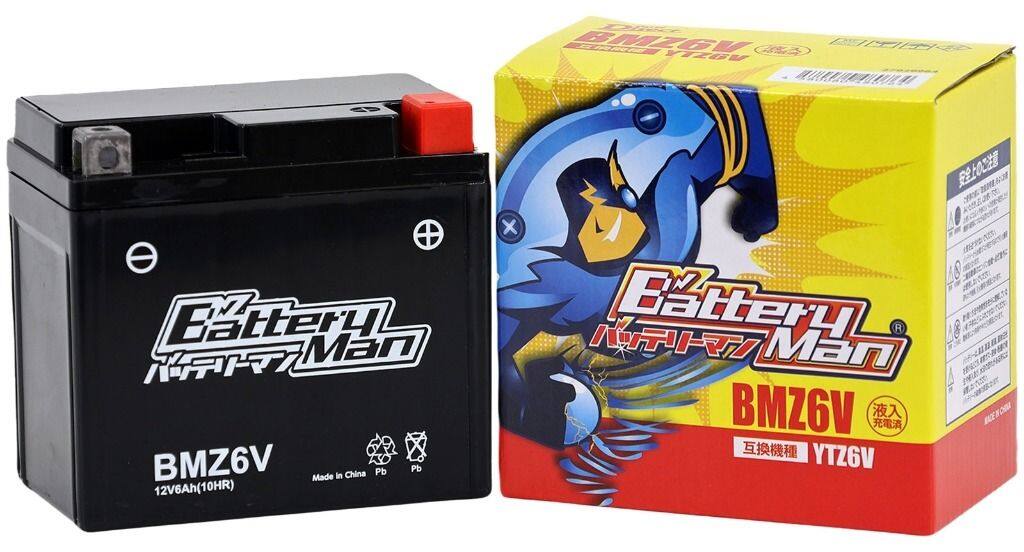 ■商品概要メーカー品番：BMZ6V電解液：液入MFタイプ電圧(V)：12Vバッテリー規格：Z6V寸法(長さ×幅×高さ)(±2mm) 113×70×103.5仕様：10時間率 容量(Ah)：6.0互換品番：PTZ6V、YTZ6V、FTZ6V、...