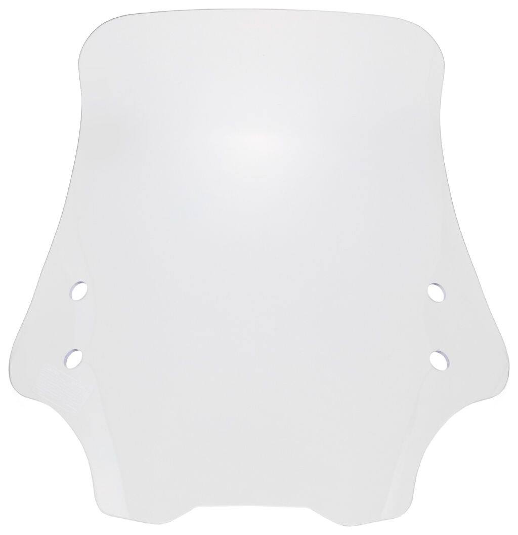 ■商品概要カラー：クリア素材：ポリカーボネートサイズ：全長440mm(センター430mm)×幅375mm×厚み3mmタイプ：RSタイプ【付属品】・取付ステー・オプションバー(Φ22.2×58L)■詳細説明スクリーンエンドの小さく跳ね上がった...