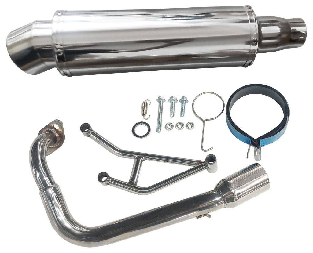 ■商品概要タイプ：フルエキゾーストマフラーカラー：チタン質量：3.34kg材質：ステンレス・セット内容・付属品ステー×1ボルト×2ナット×4ワッシャー×1スプリング×1バンド×1仕様：円形■詳細説明コストパフォーマンスに優れたカスタムマフラ...