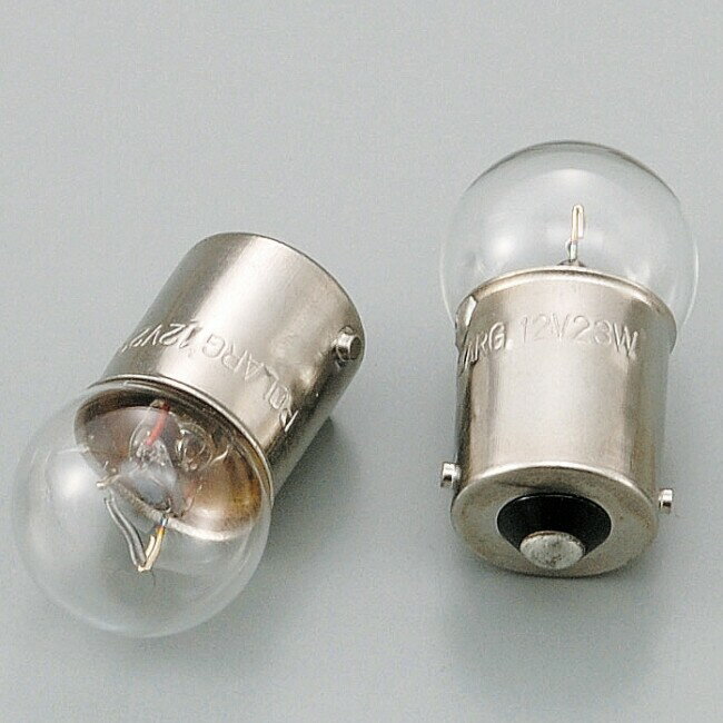 ■商品概要クリア球(オレンジレンズ用)バルブ：12V23Wバルブ形状：(C)タイプ2個1セット■詳細説明オレンジレンズウインカー専用のクリアバルブと、ホワイトレンズウインカー専用のオレンジバルブの2種類。共に電球形状(B)、(C)のスモール...