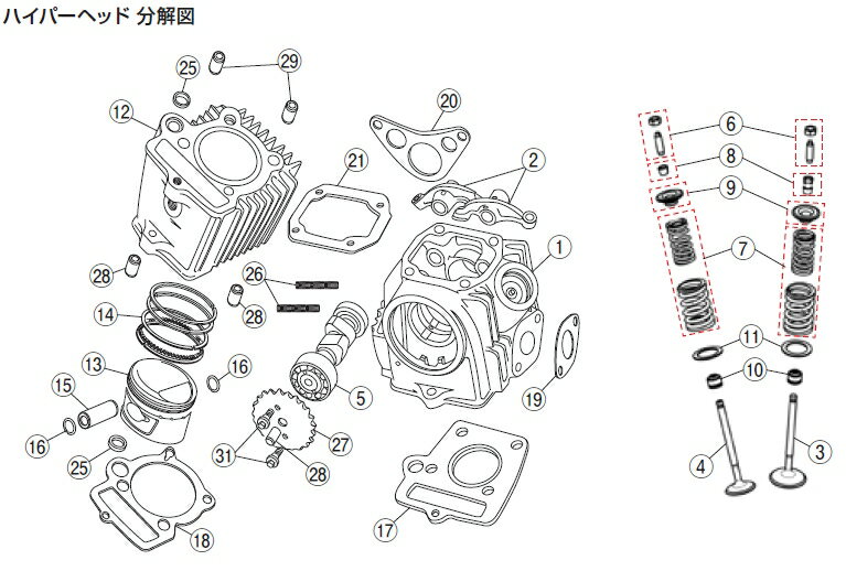 ■商品概要【対象画像：27(ハイパーヘッド)】【対象画像：12(ダイナヘッド)】使用個数：1■適合車種&ensp;&ensp;&ensp;備考: HYPER-HEAD&ensp;&ensp;&ensp;備考: DYNA-HEAD